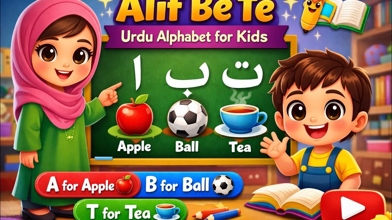 "Learn Urdu Alphabets | Alif Be Te Cartoon Video 🎬" - YouTube