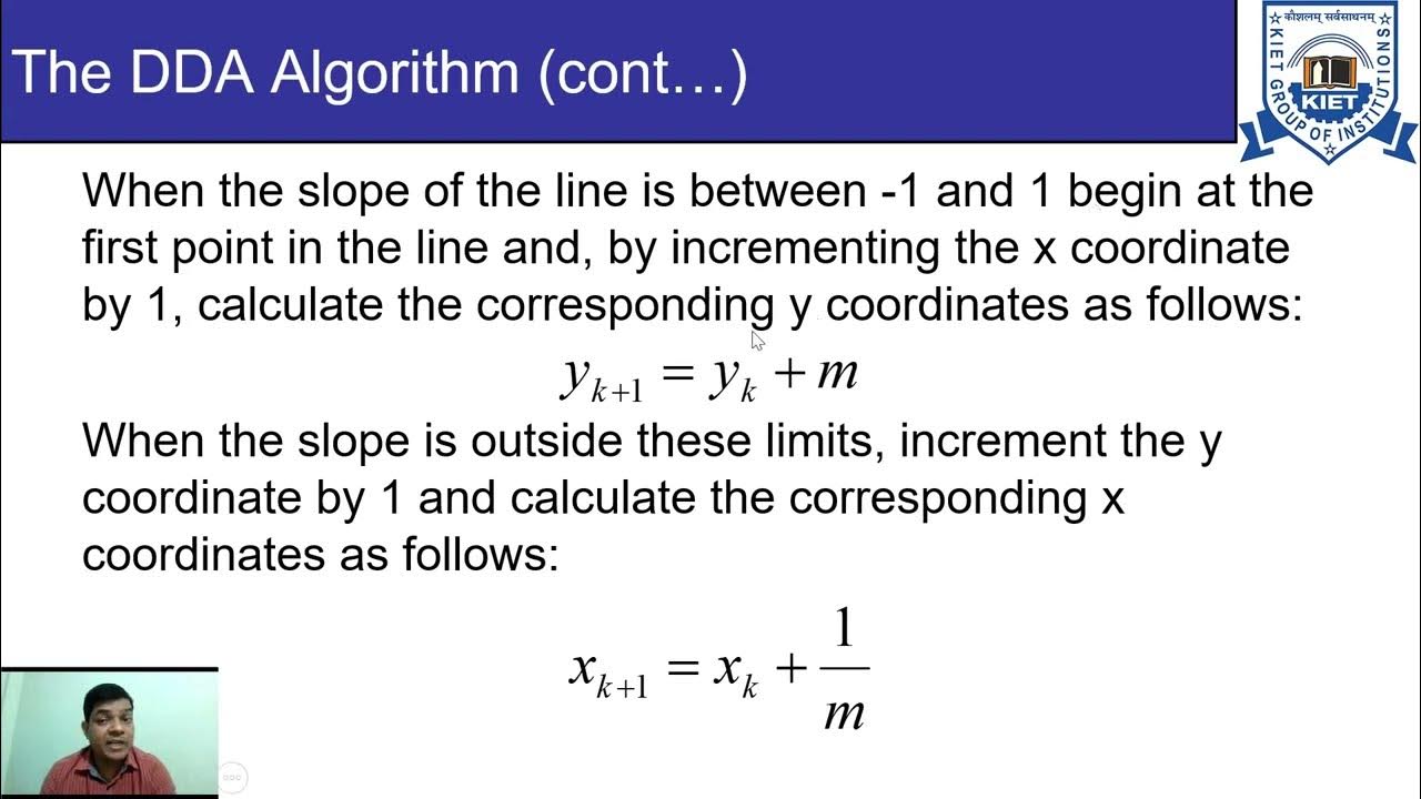 L 3 Unit 1 Dda Algorithm Computer Graphics Youtube
