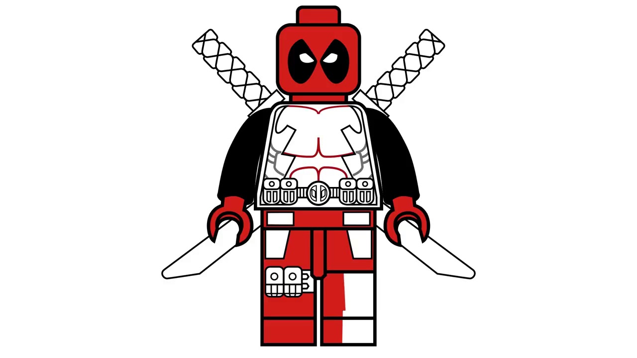 new How to draw Lego Deadpool Marvel Superheroes coloring pages - YouTube