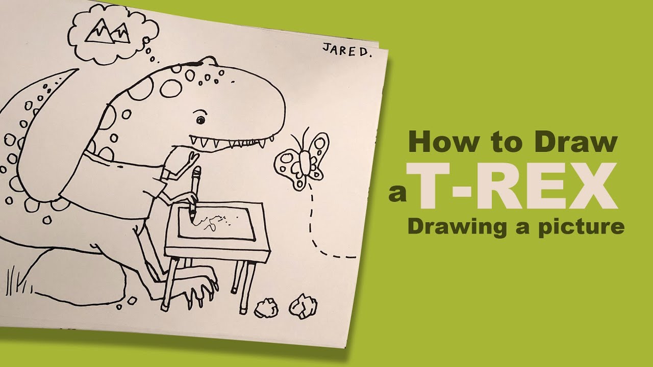 How to Draw a T-Rex Dinosaur step by step: Easy drawing tutorial - YouTube