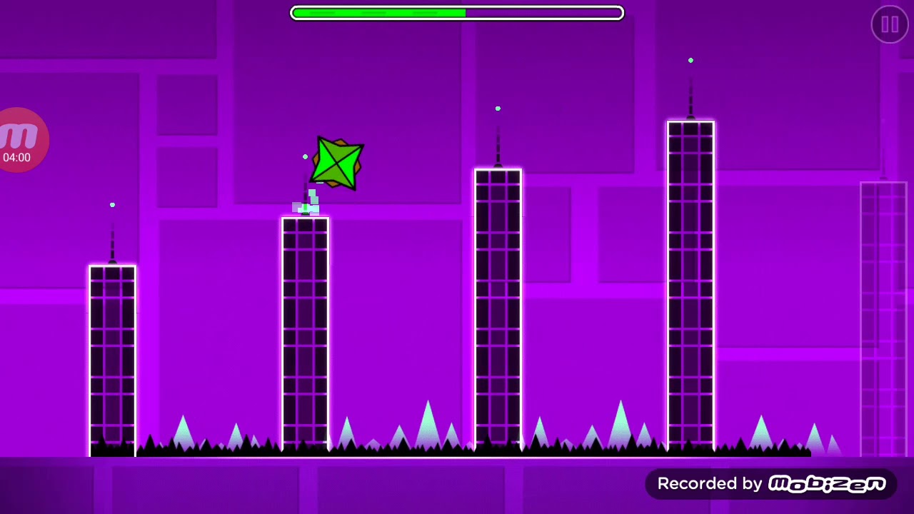 My first gaming video, Geometry dash, level 1 and trying level 2 - YouTube