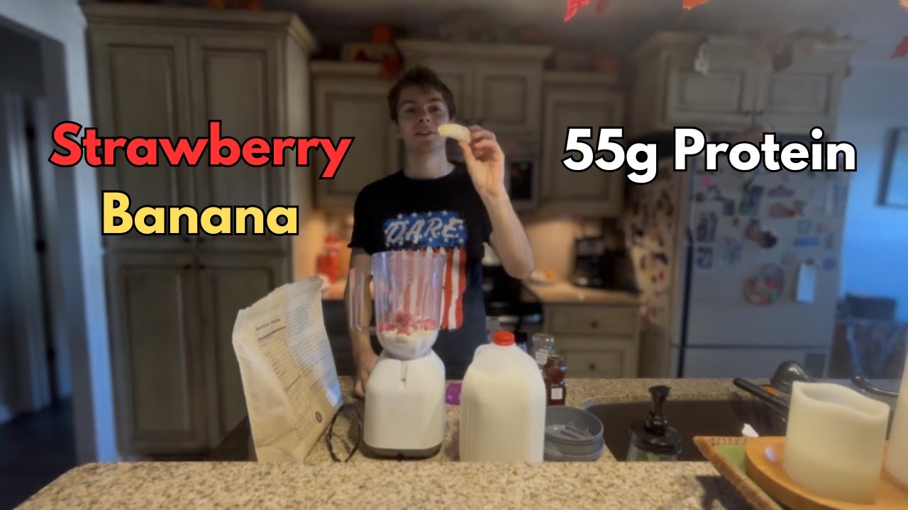 Godly Gains: Strawberry banana protein shake - YouTube