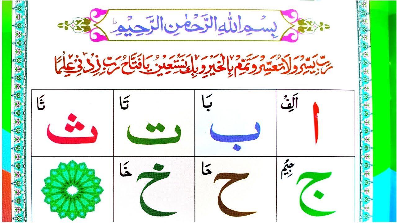 How to Learn Alif Baa Taa | Noorani qaida lesson 1 | Arabic Alphabet ...