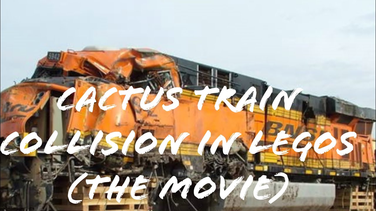 Cactus train collision the movie in legos - YouTube