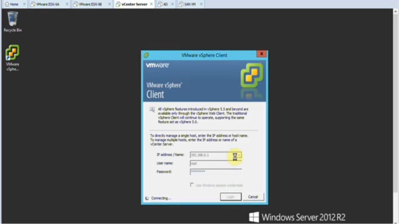 Install Vmware Vsphere Client And Access Esxi Host Part 2 Youtube