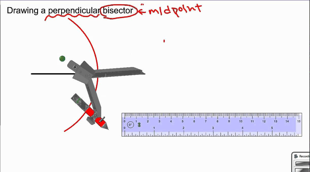 Geometry construction draw a perpendicular bisector and a perpendicular ...