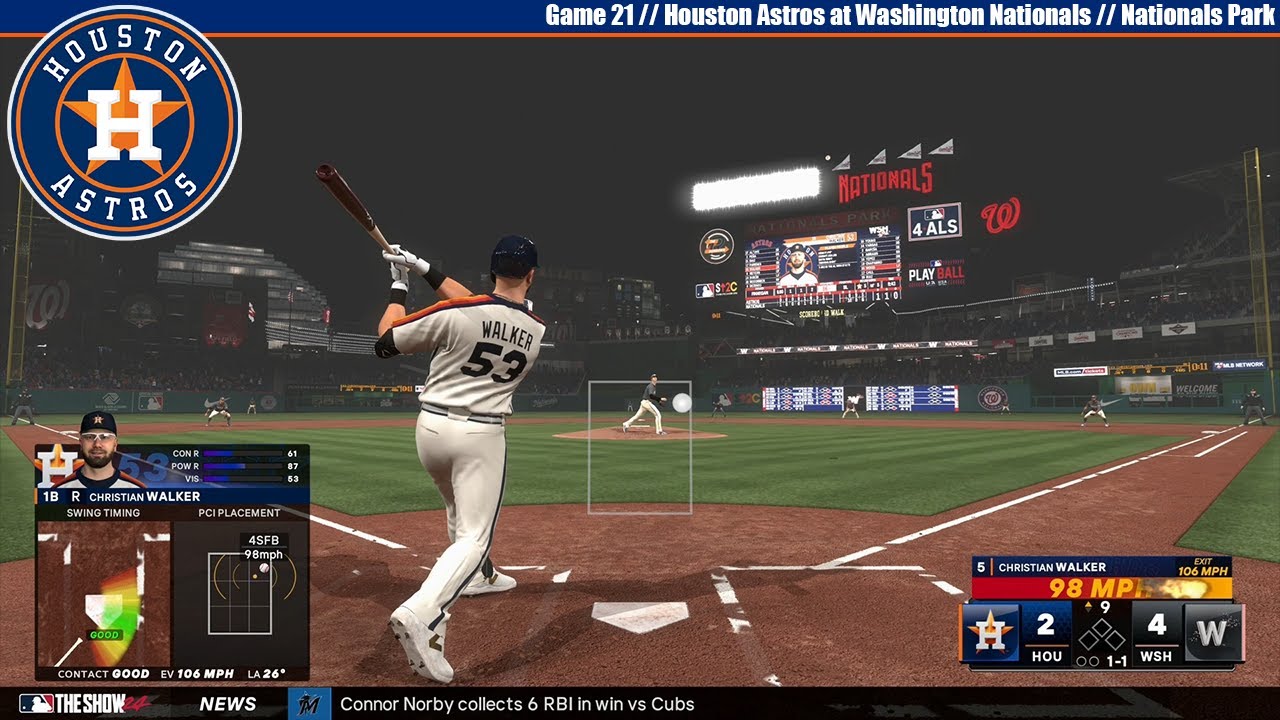 MLB The Show 24 | Houston Astros at Washington Nationals | Game 21 - YouTube