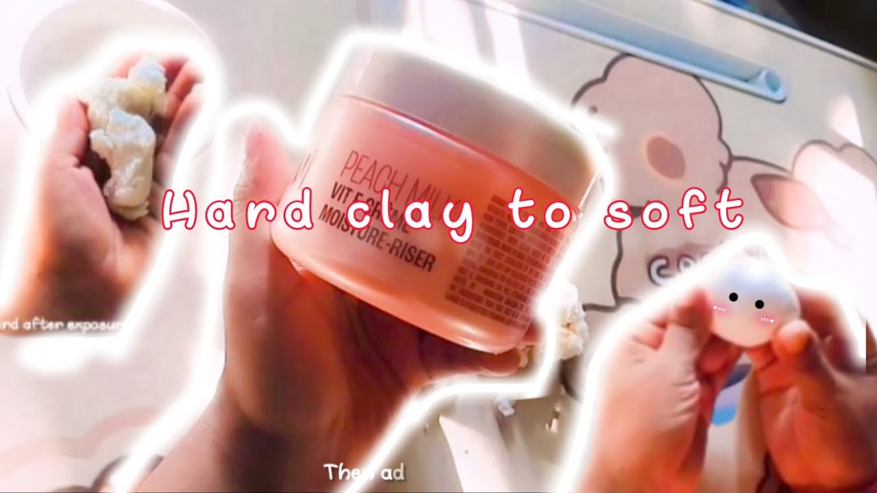 How I change my hard clay into soft🌷 Homemade hard clay 🎀 air dry clay ...