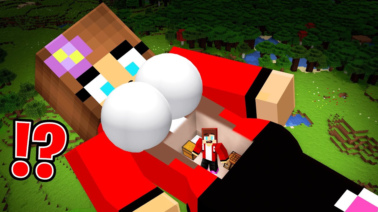 JJ Build House Inside Girl Giant in Minecraft - Maizen - YouTube