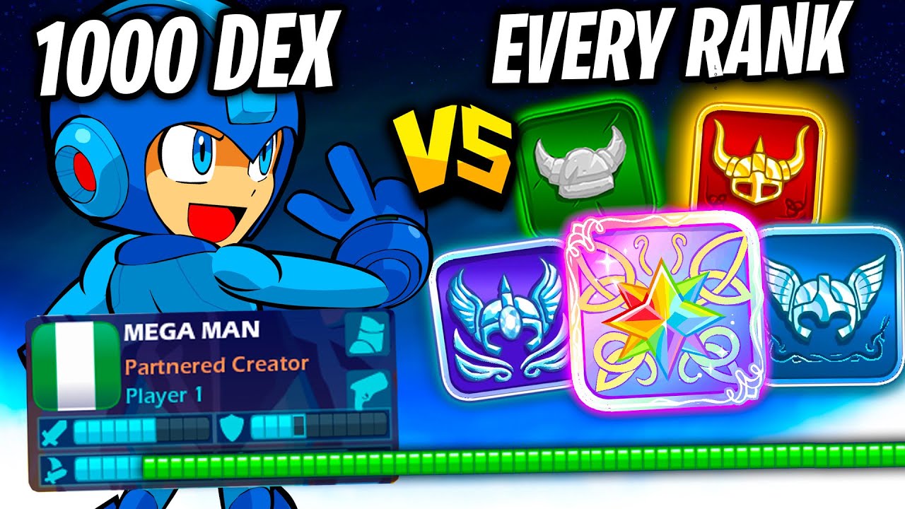 1000 Dex Megaman vs Every Rank in Brawlhalla - YouTube
