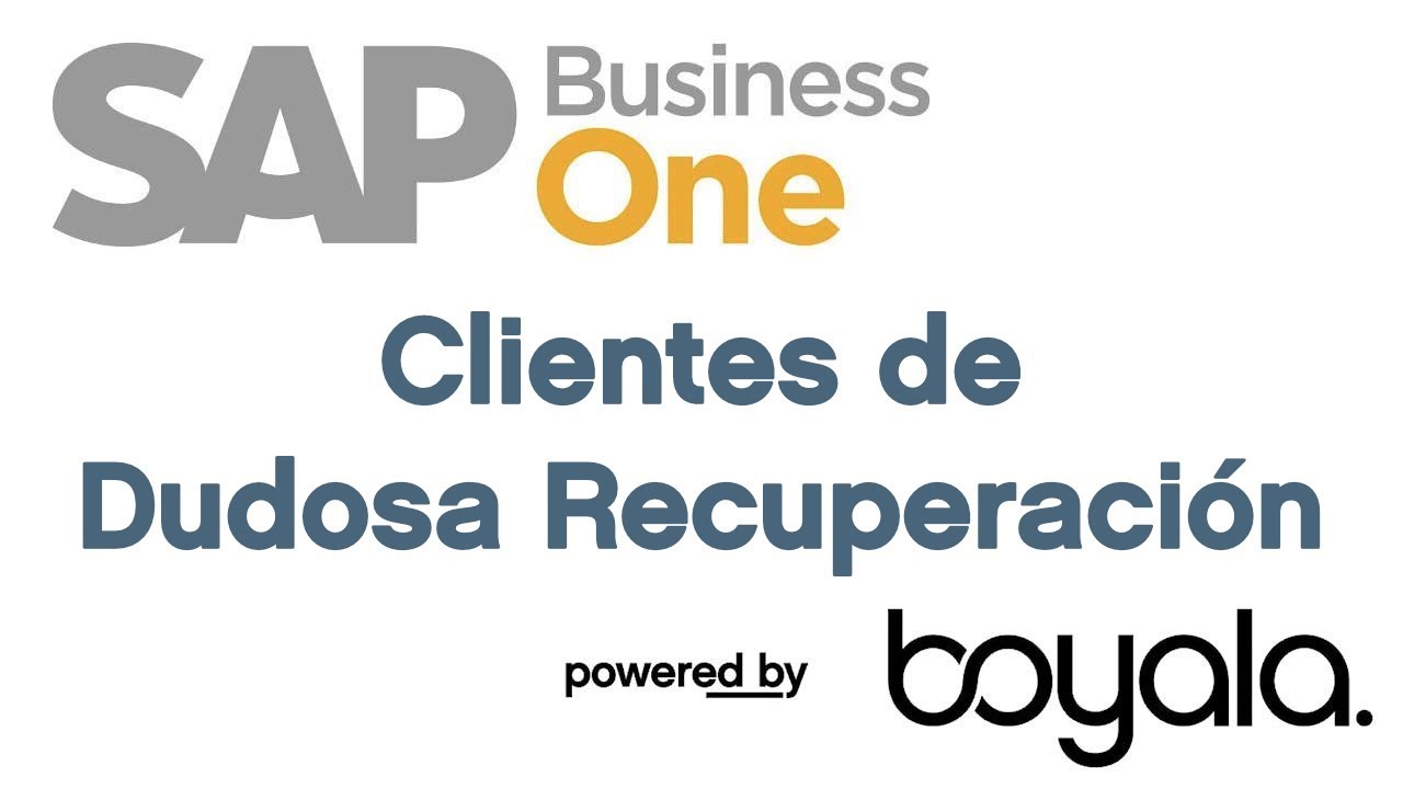 SAP Business One en Español - Manejo de Clientes Dudosos - YouTube