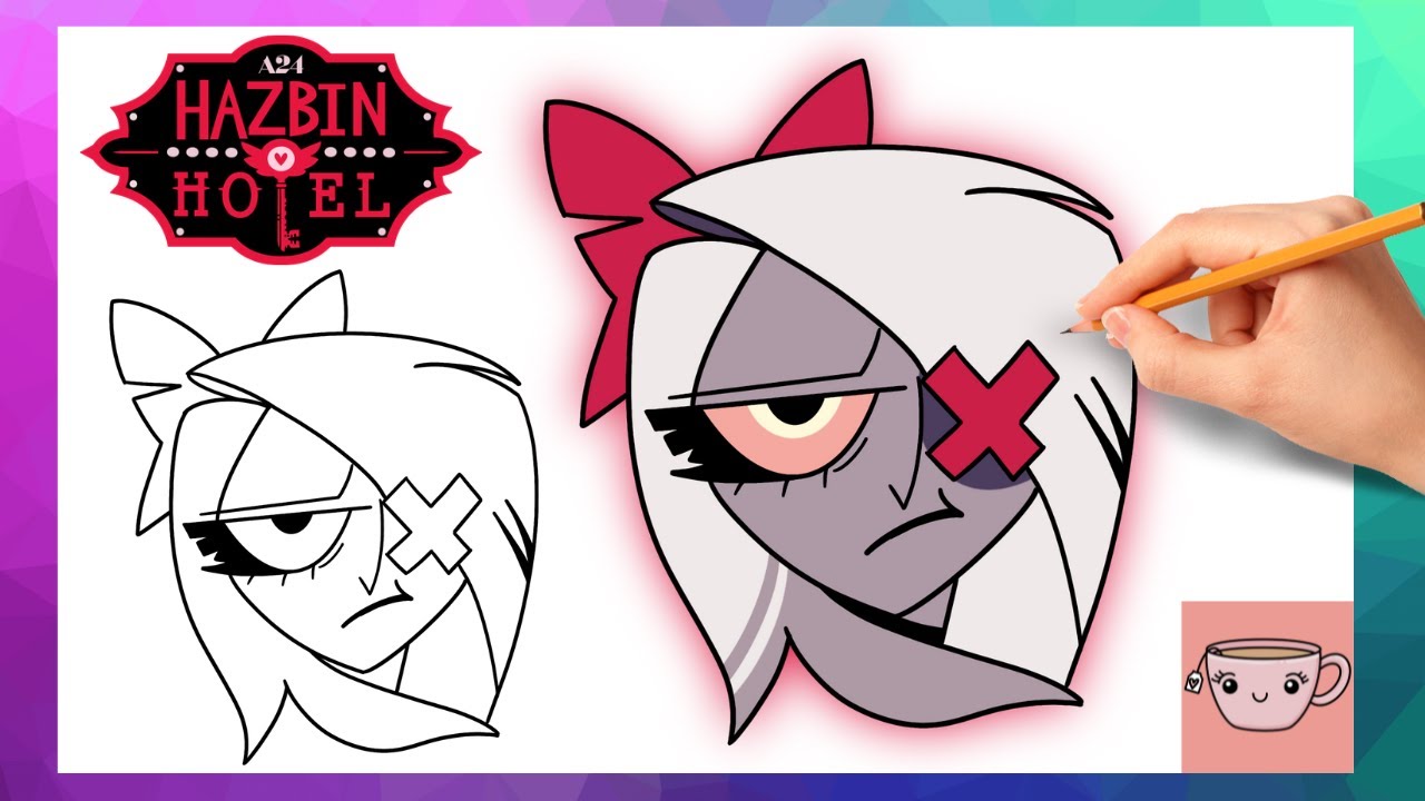 How To Draw Vaggie from Hazbin Hotel (Head Icon) | Easy Drawing ...
