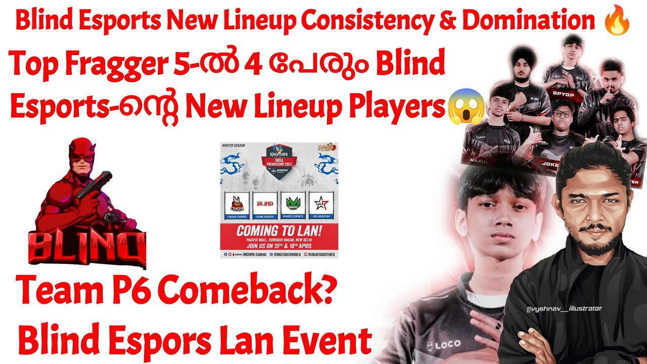 Blind Esports New Lineup 4 പേരും Top 5 Fragger List-ൽ😱| Domination🔥 ...
