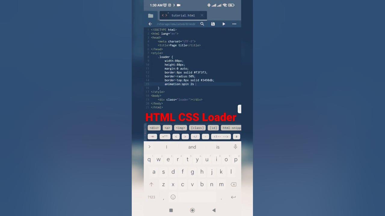 Html Css Loader In Mobile Web Coding In Mobile Html Css Loader Youtube 9884