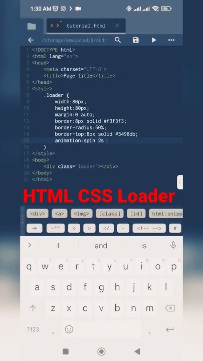 Html Css Loader In Mobile Web Coding In Mobile Html Css Loader Youtube