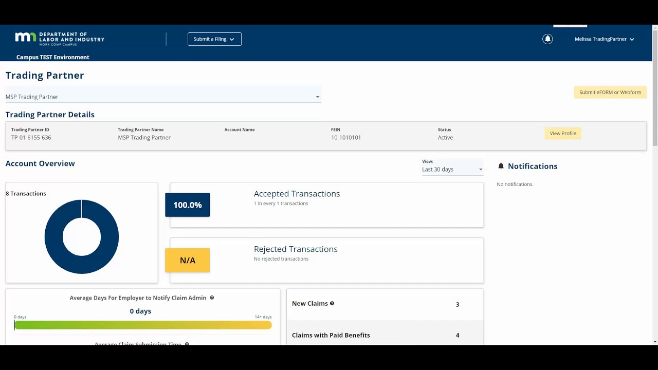 Work Comp Campus: Claims on the trading partner dashboard - YouTube
