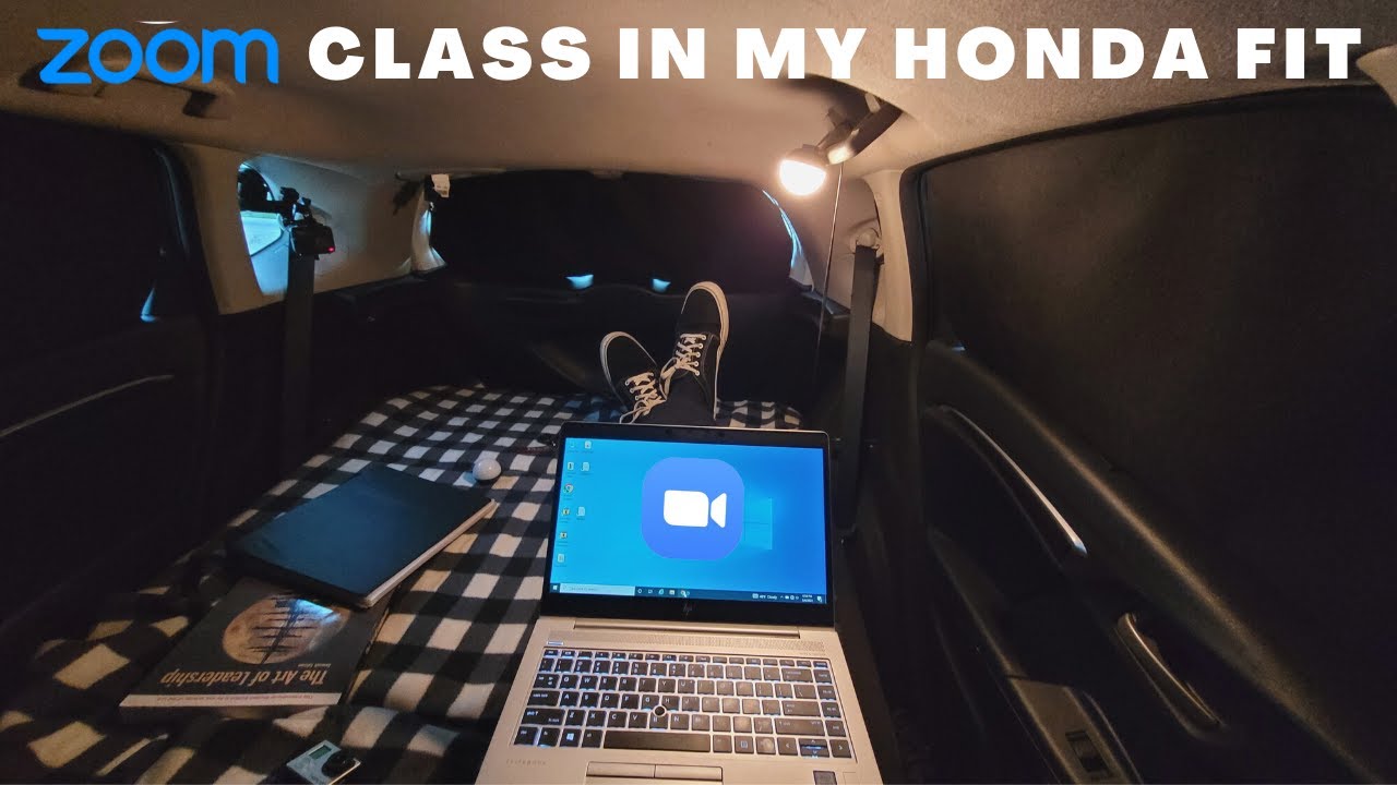 CAR CAMPER ZOOM CLASS | Attending A Zoom Class In The Back Of My Honda ...