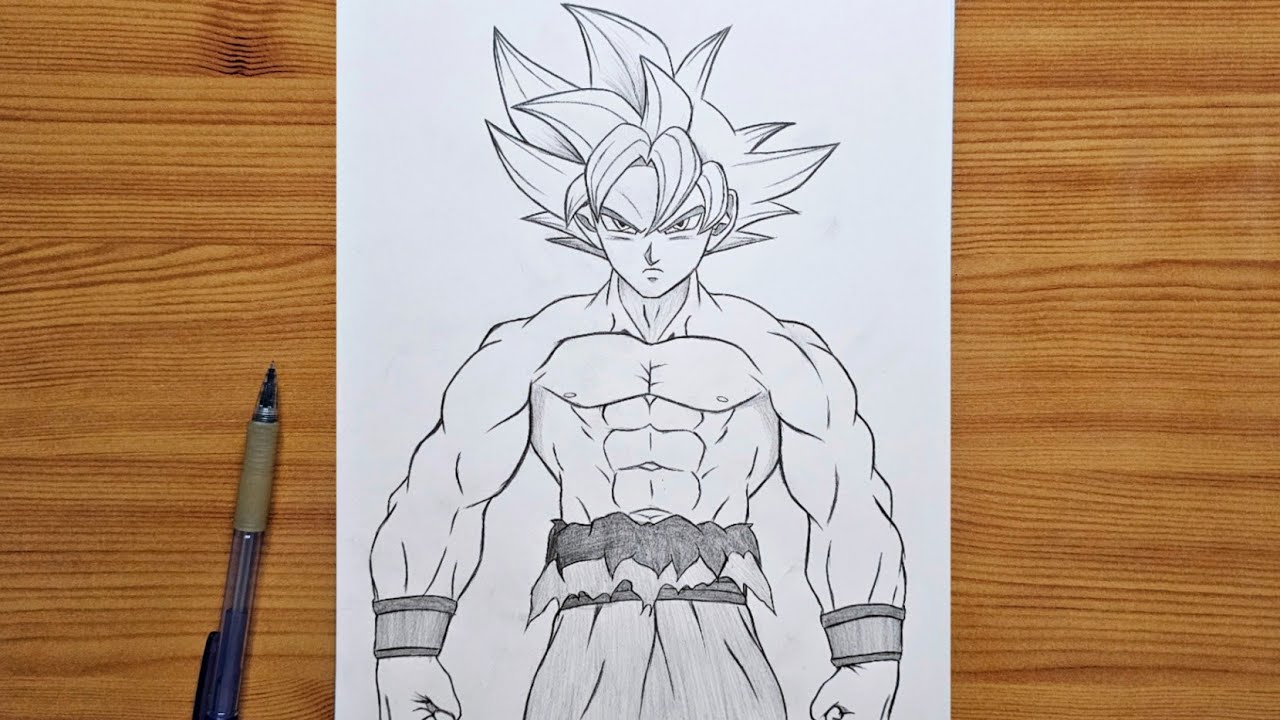 How to draw Goku from Dragon Ball [ full body ] | Goku Ultra Instinct ...