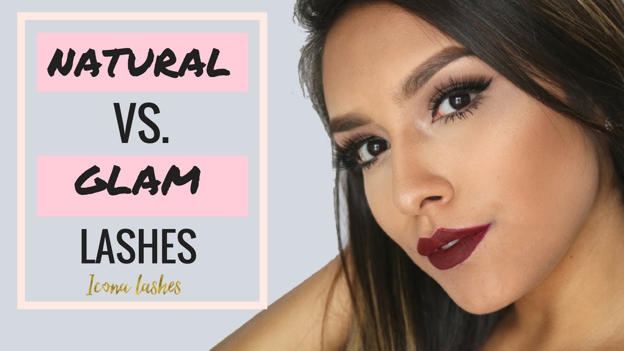 NATURAL VS. GLAM FALSE LASHES - YouTube