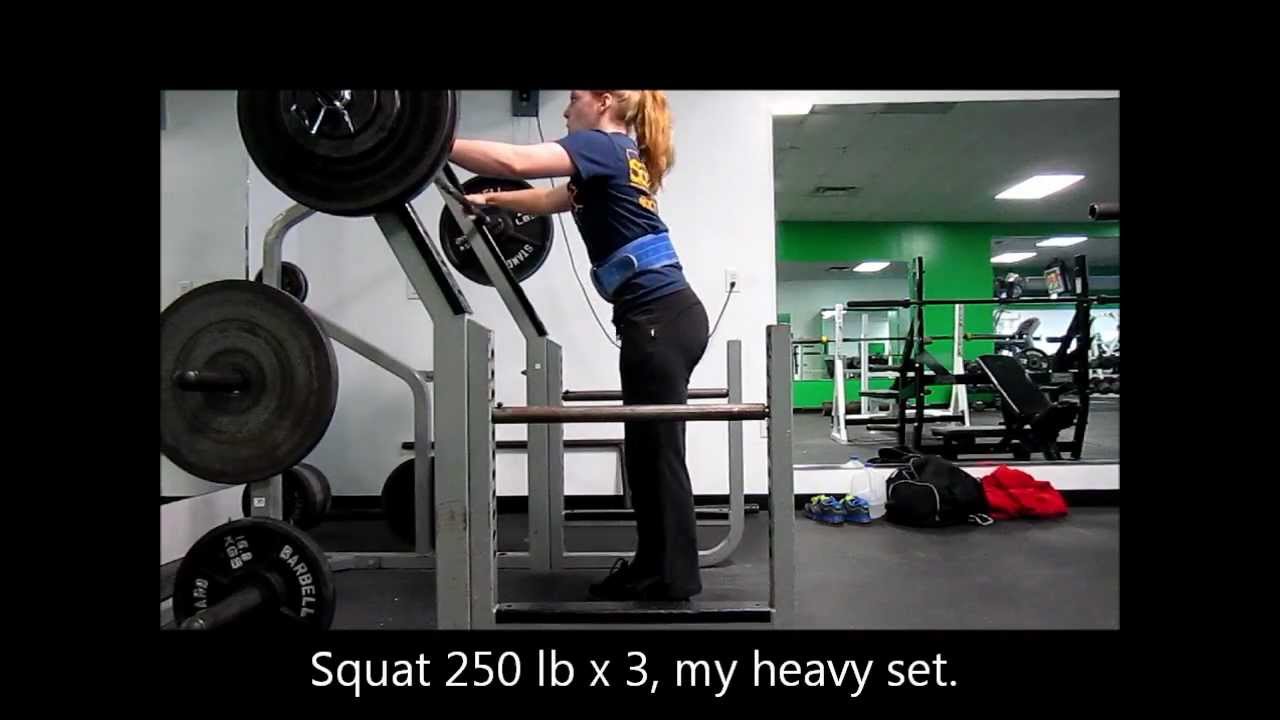 Squat Training, 250 lb x 3 at 140 lb Bodyweight - YouTube