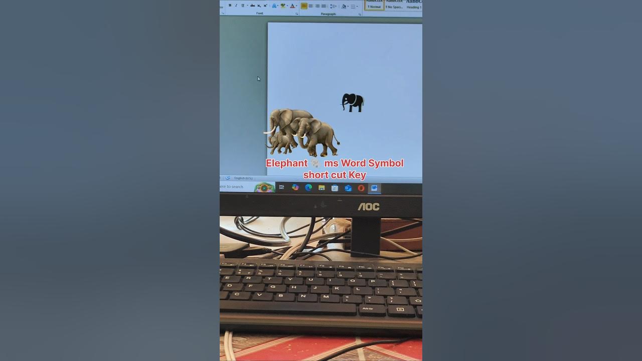 Elephants 🐘 symbol short cut Key ms Word #msword #elephant #shorts # ...