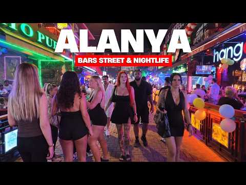 ALANYA BAR STREET NEON NIGHTS 🌙 | Antalya Turkey Nightlife Walk 4K 2026