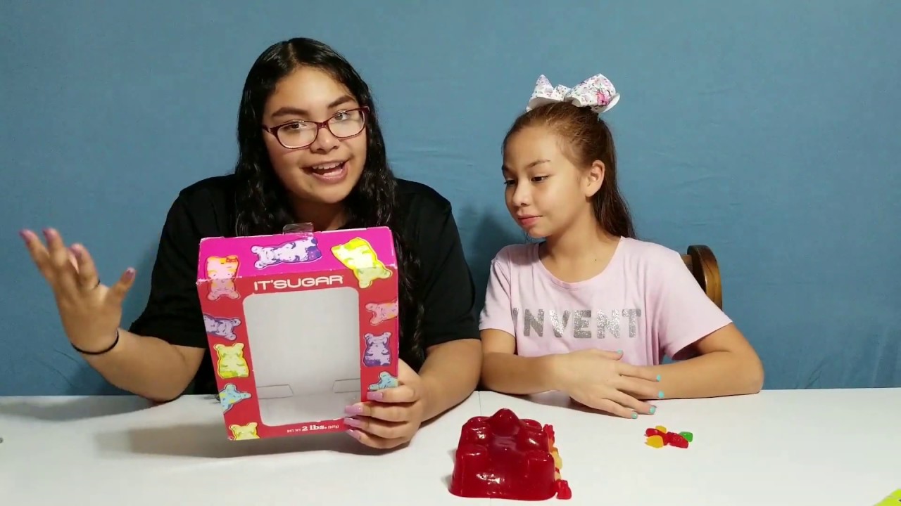Giant Mega Gummy Bear Tasting Review - YouTube