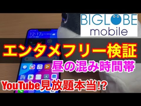 【エンタメフリー】昼の一番混む時間帯にBIGLOBEモバイルのYouTube再生の検証など/格安SIM - YouTube