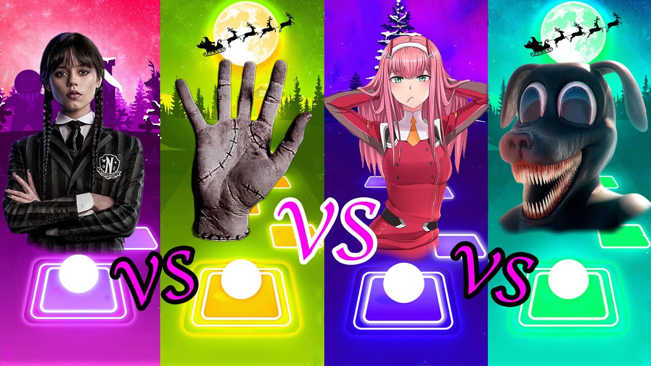 Wednesday Addams vs Thing vs Zero Two vs Cartoon Dog | Tiles Hop EDM ...