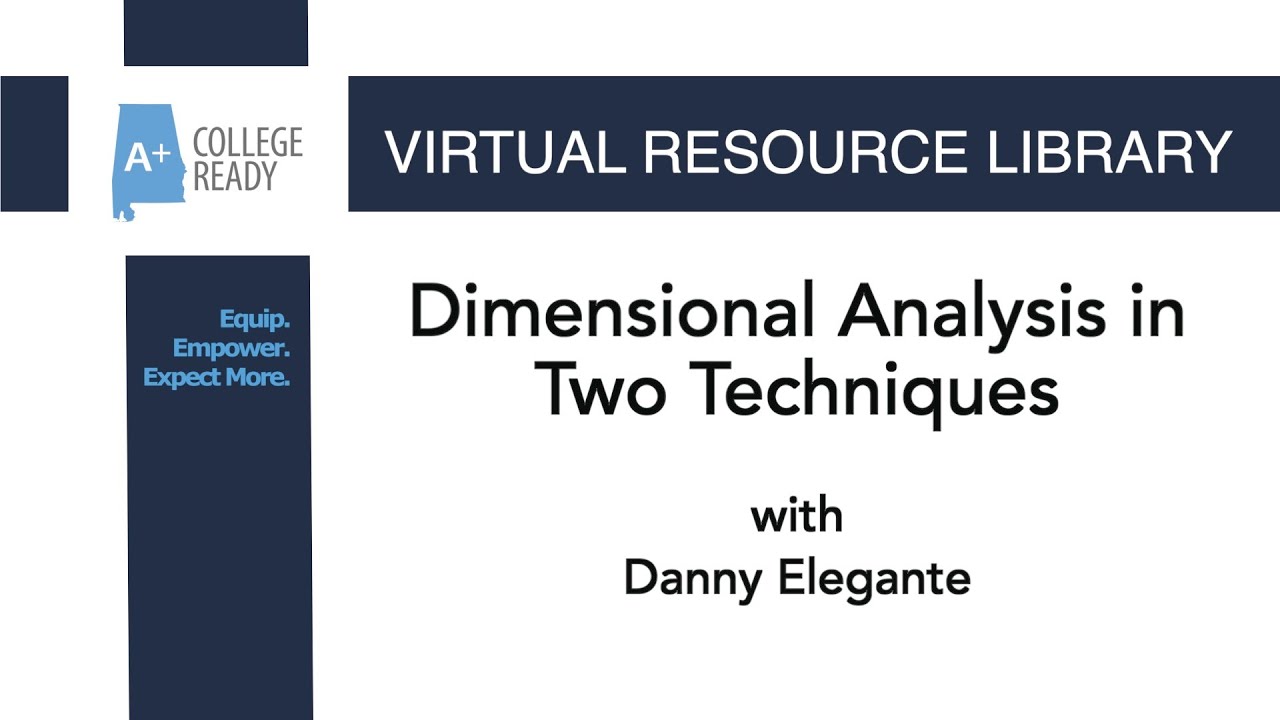 Dimensional Analysis in Two Techniques - YouTube