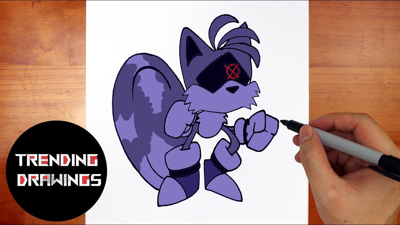 How To Draw FNF MOD Character - Piracy Tails Easy Step by Step - YouTube
