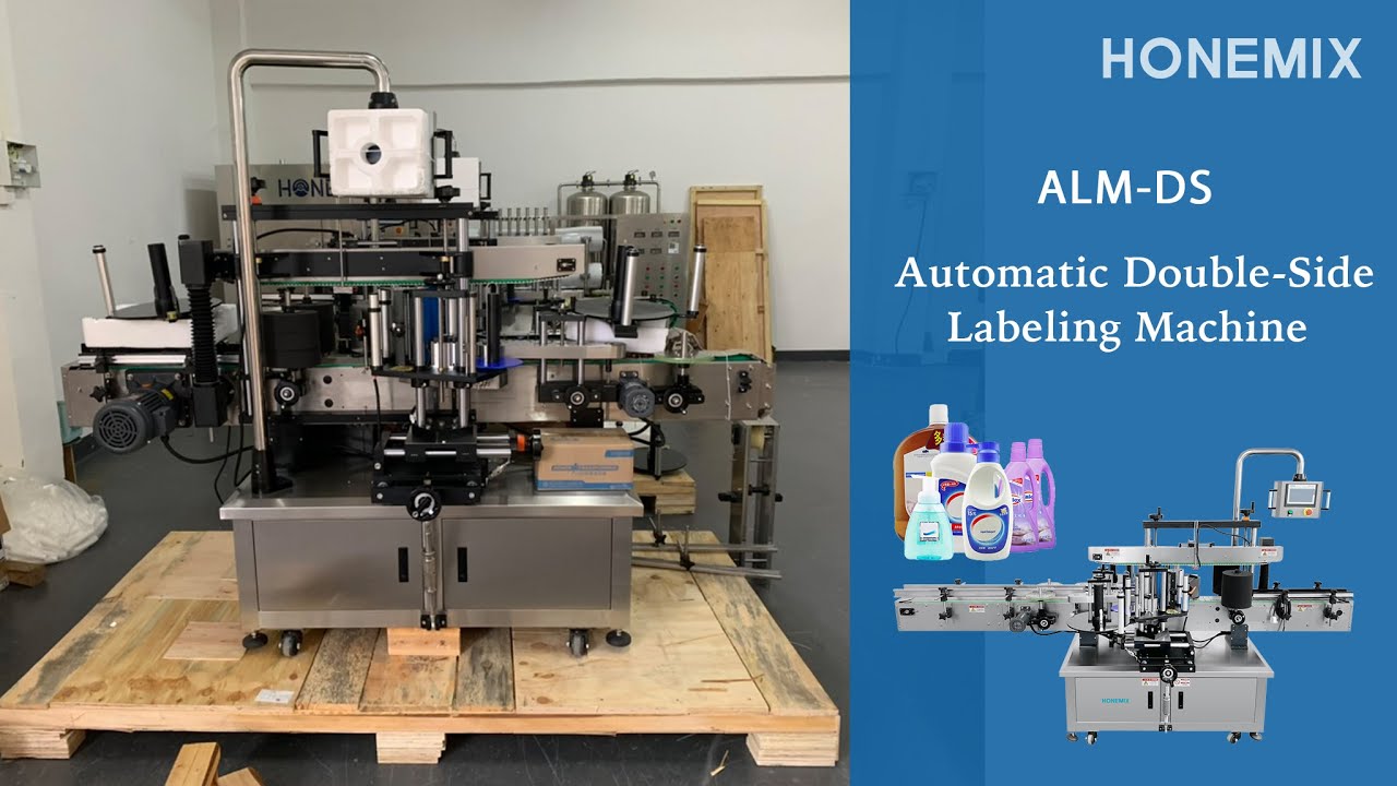 ALM-DS Automatic double-side labeling machine for both round flat ...