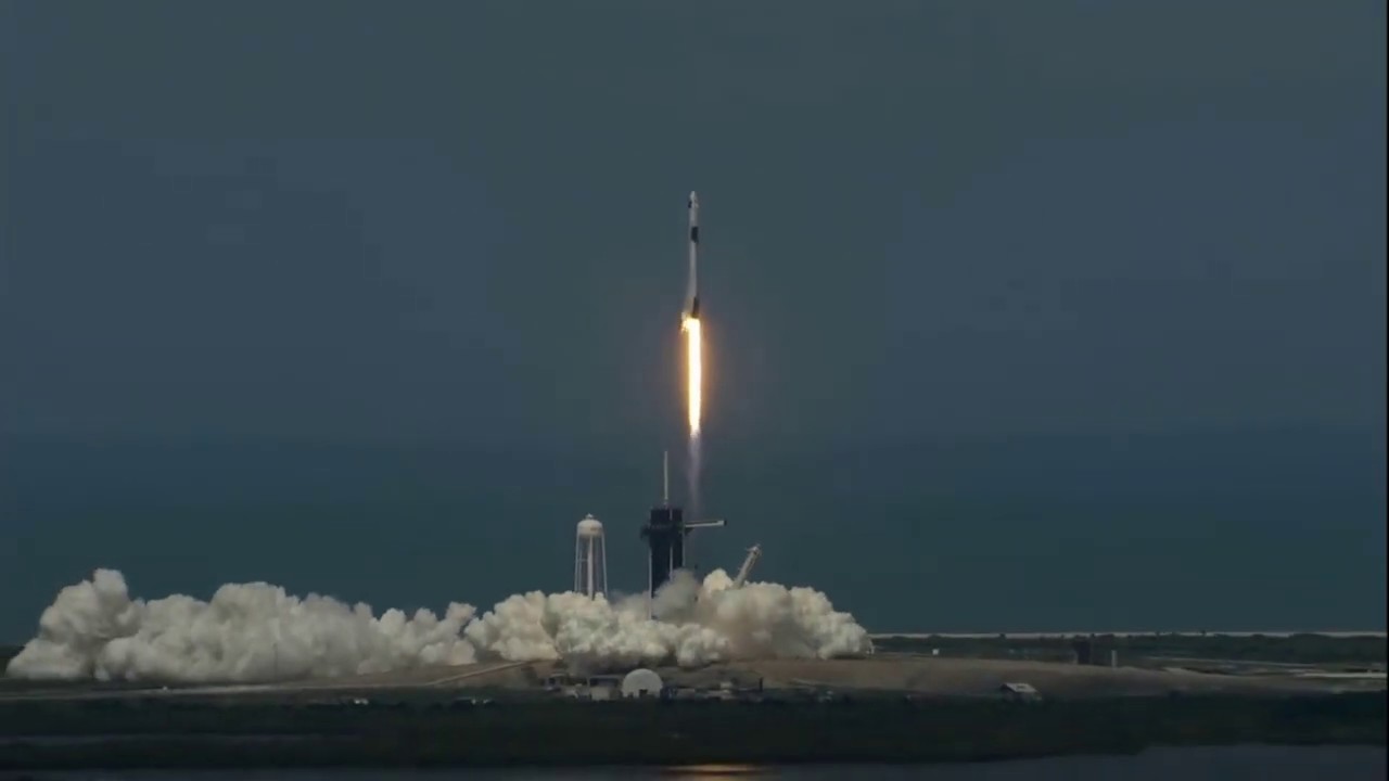 SpaceX and Nasa make historic launch of Falcon 9 rocket with Crew ...