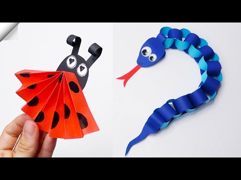 12 DIY paper crafts | Moving Paper toys easy - YouTube