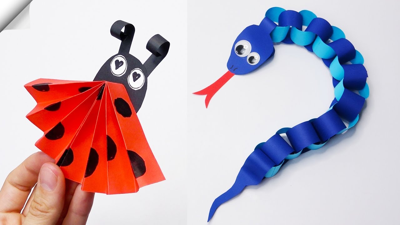 12 DIY paper crafts | Moving Paper toys easy - YouTube