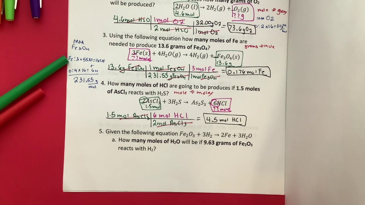Stoichiometry Worksheet 2 Answers stoichiometry-worksheet-2-answers
