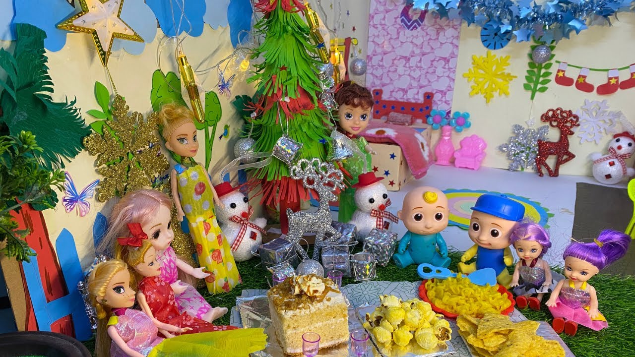 Christmas Day || Dolls Christmas Celebration || Barbie Christmas Party ...