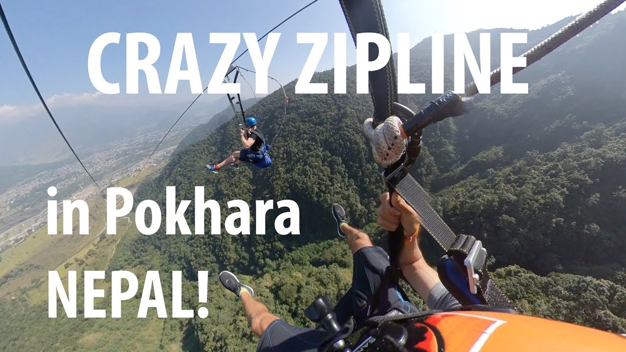 CRAZY ZIPLINE IN POKHARA NEPAL! (Fast, Steep and Long with Mountain ...
