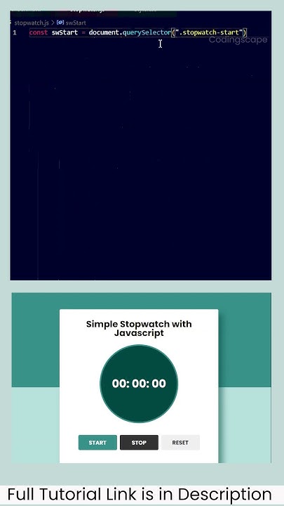 Stopwatch Using Javascript Codingscape Shorts Stopwatchjs Youtube
