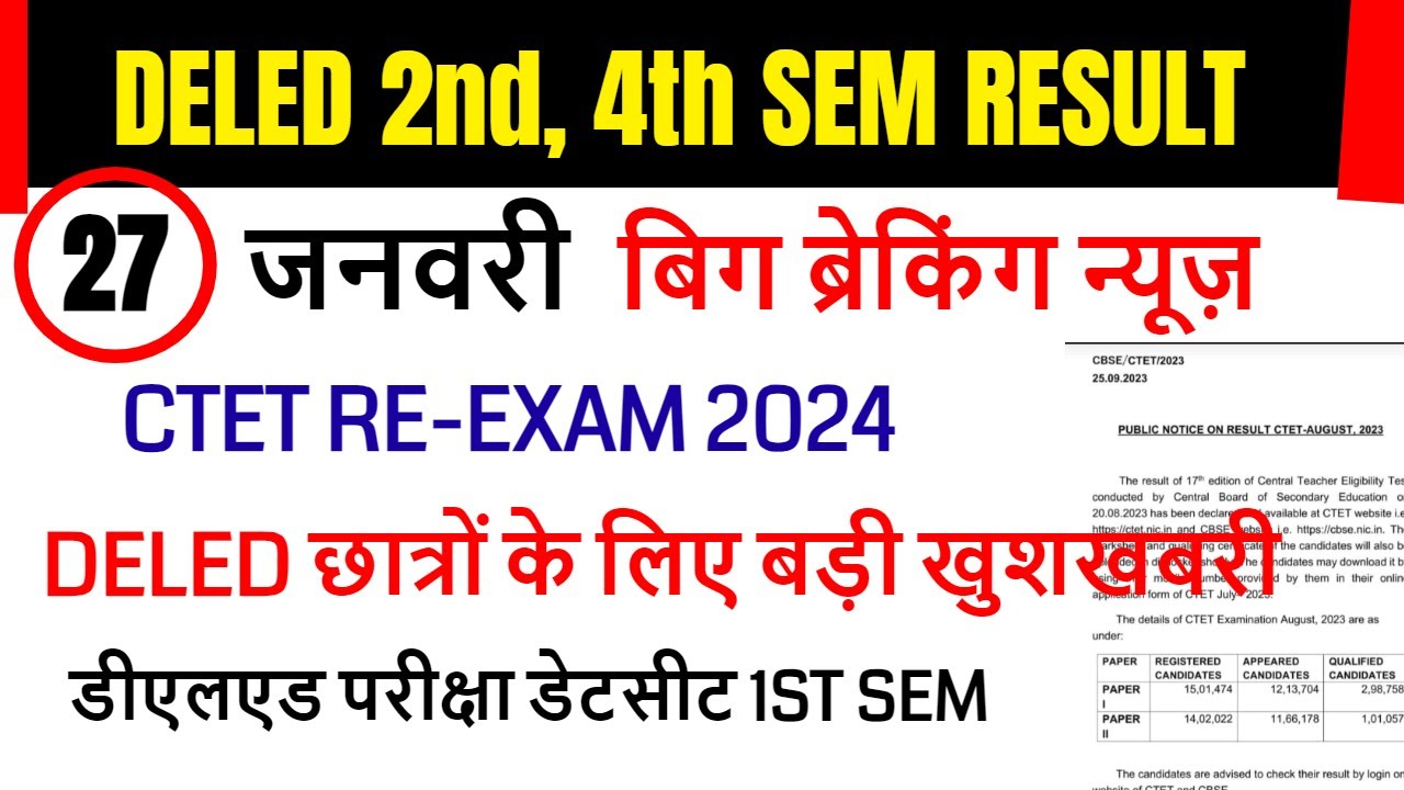 up deled 2nd, 4th semester result 2024//deled exam date sheet 2024 ...