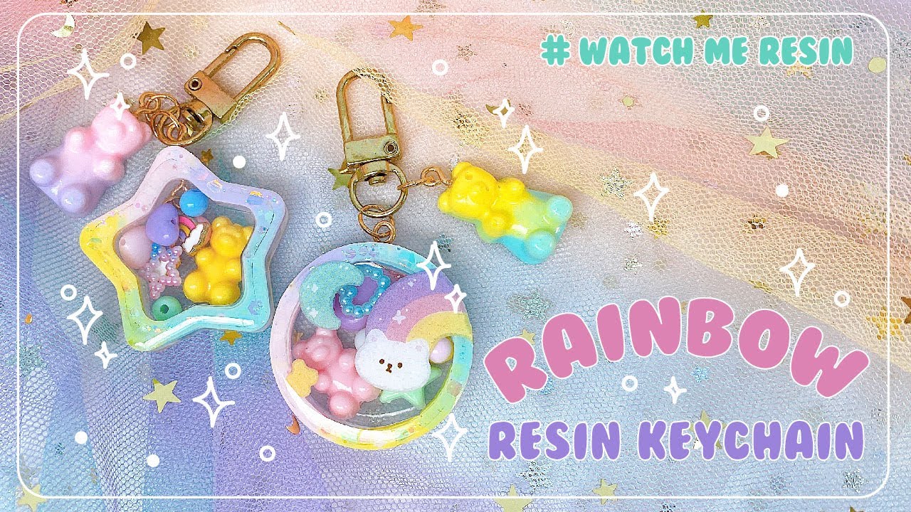 [Eng] 🌈 Làm Móc Khoá Cầu Vồng Bằng Resin l Making Pastel Rainbow ...
