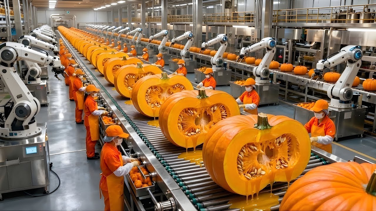 How They Prepare Pumpkin for Muffin Filling Inside a Modern Processing ...