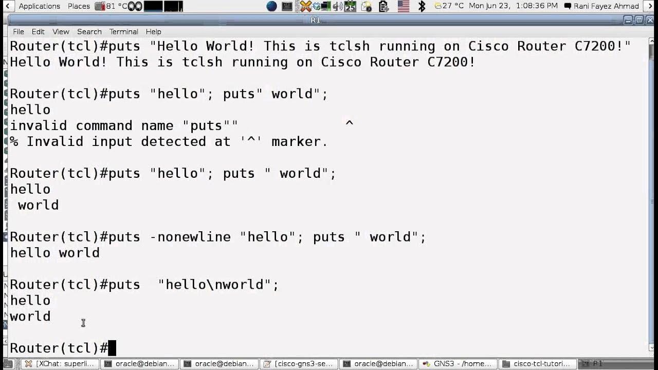 Tcl/Cisco Lesson 5: Hello World (English Version) - YouTube