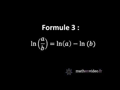 formule 3 : ln(a/b) = ln(a) - ln(b) - YouTube
