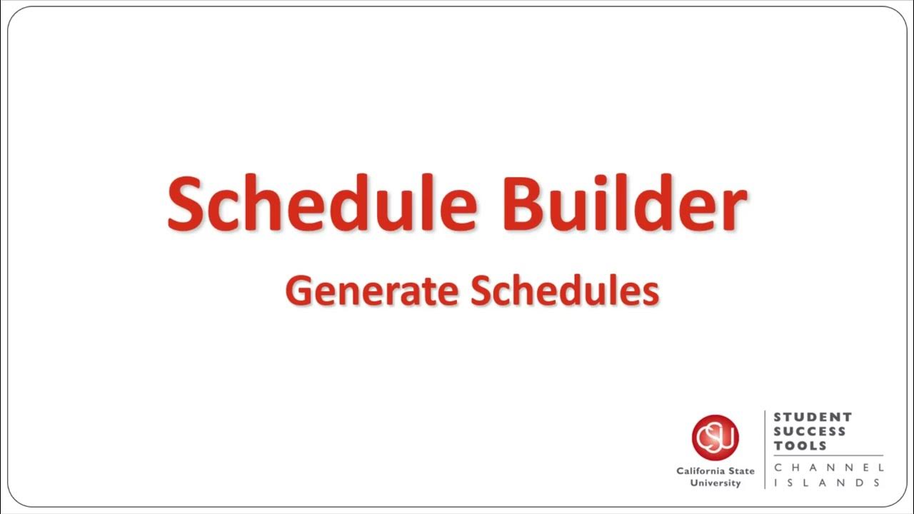 Schedule Builder: Generate Schedules - YouTube