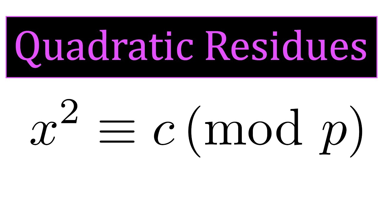 What Is A Quadratic Residue Definition And Example YouTube
