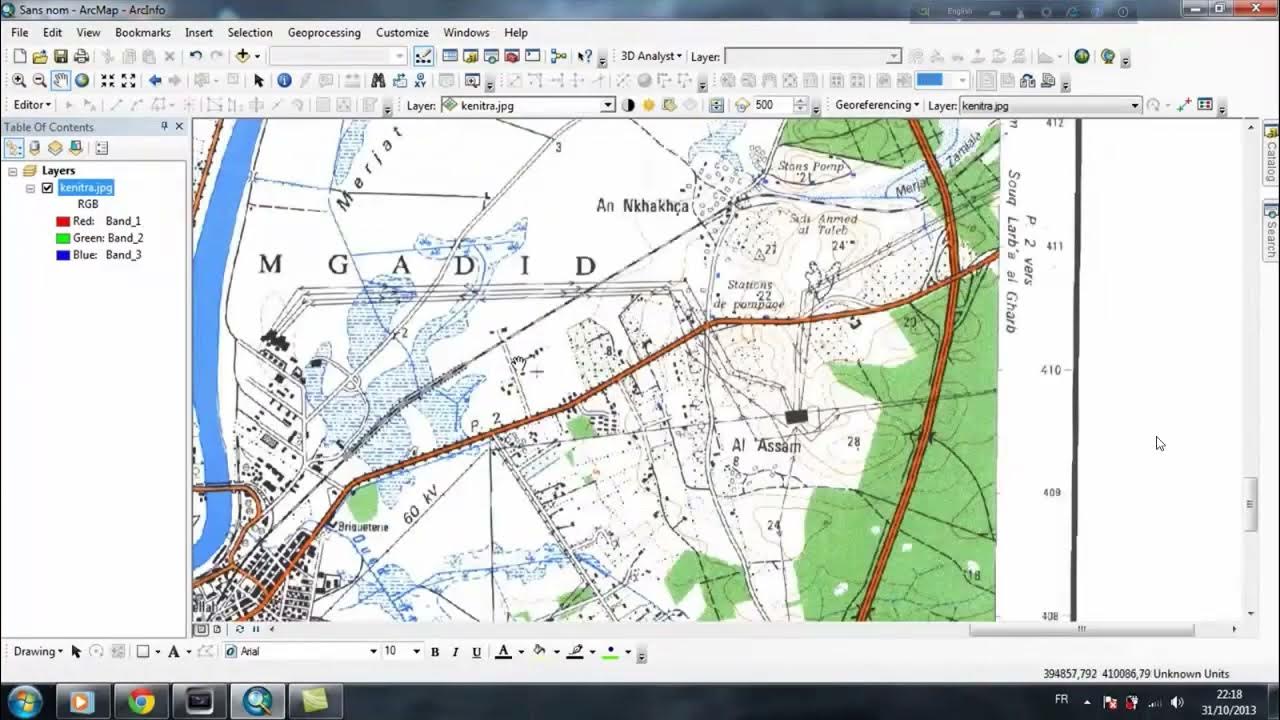 Georeferencing A Topographic Map On Arcmap Youtube