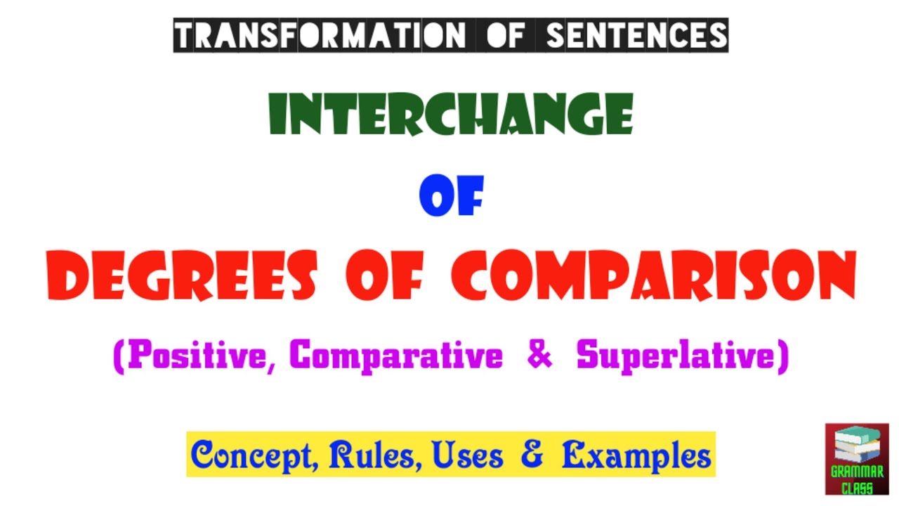 Interchange of Degrees of Comparison || Positive, Comparative ...