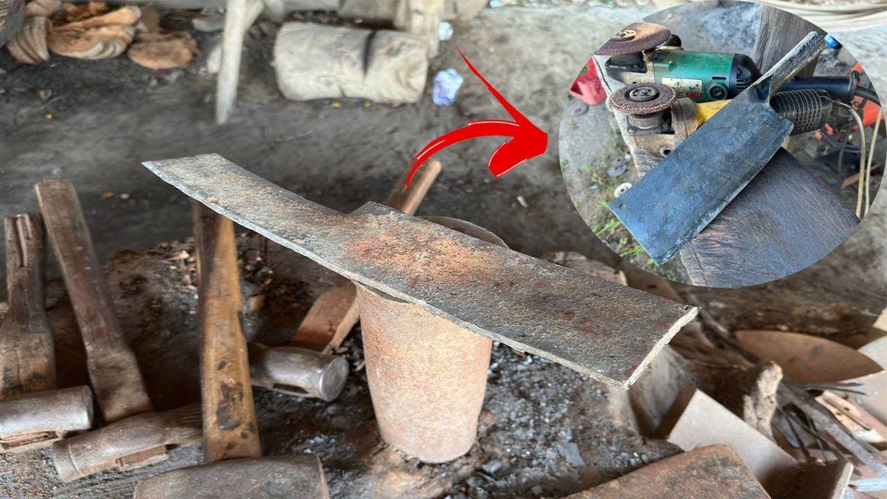 Full Process of Knife Forging In Village / Forging a Sharp Cleaver From ...
