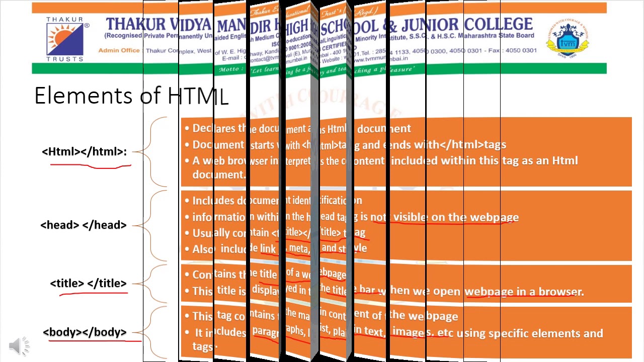 TVMHS Std VII & VIII What is a Html by Kriti Chauhan - YouTube
